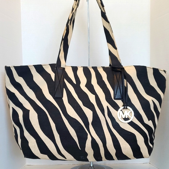 Michael Kors | Bags | Michael Kors Zebra Stripe Lg Tote Nwot | Poshmark